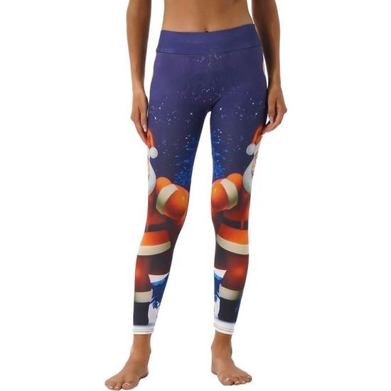 IEFIEL Femme Noël Leggings Slim Collants Déguisement Lutin Elf ...