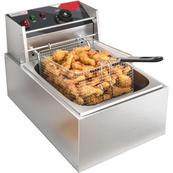 Friteuse Électrique Commerciale Avec Panier Et Couvercle, Friteuse ...