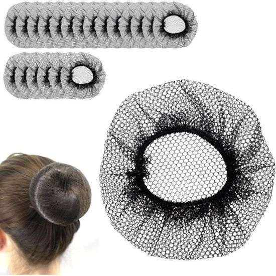 20 Pcs Filets À Cheveux, Élastique Cheveux Chignon,Filet De Cheveux ...