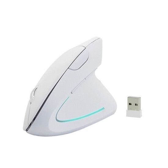 SOURIS,white wireless mouse--Souris verticale sans fil, 1600 DPI, cinq ...