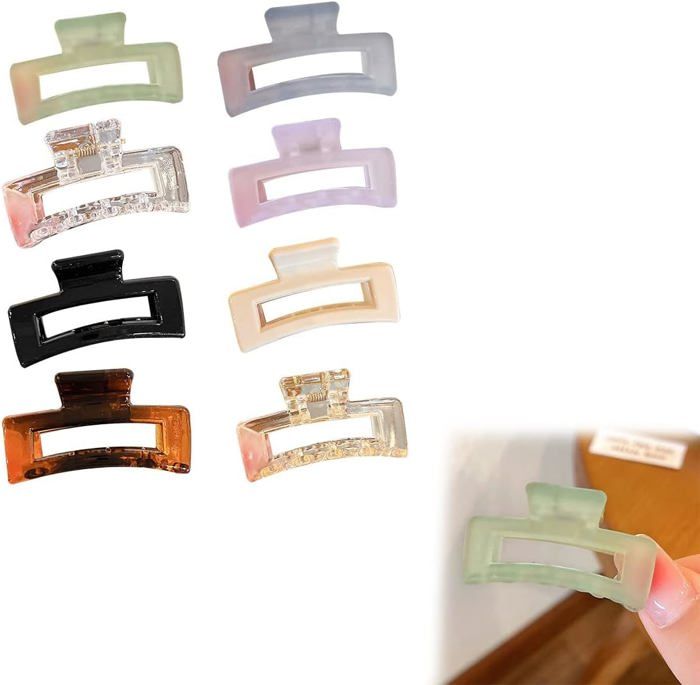 Mini Pince Cheveux, 8 Pcs Pinces a Cheveux Carrées en Plastique ...