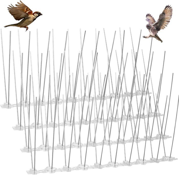 Pic Anti Pigeon Inoxydable, Lot de 4 Pointes Anti-Oiseaux Flexible ...