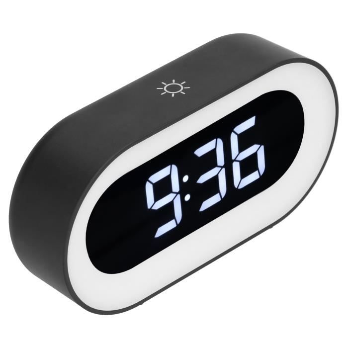 Veilleuse Réveil LED Affichage numérique Réveil musical Horloge à ...