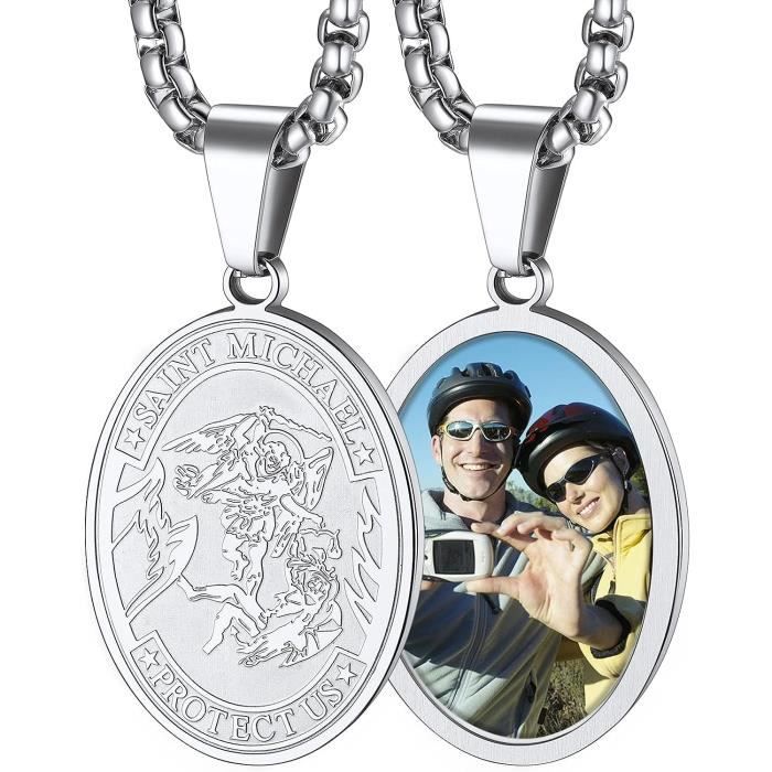 Médaille Archange Michael Collier Saint Michel Pendentif St Michel Ange ...