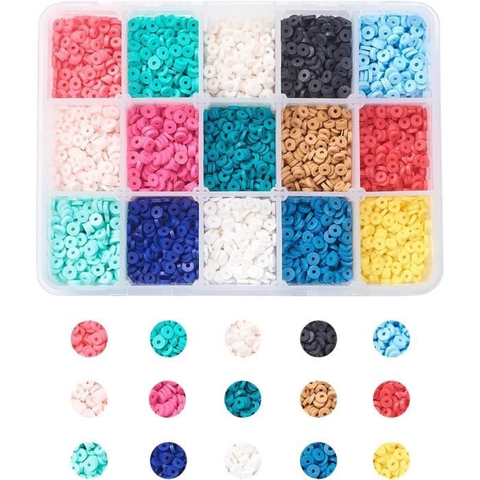 1995 Pcs 8Mm Perles En Pâte Polymère Plat Rond Heishi Perles Disque Diy ...