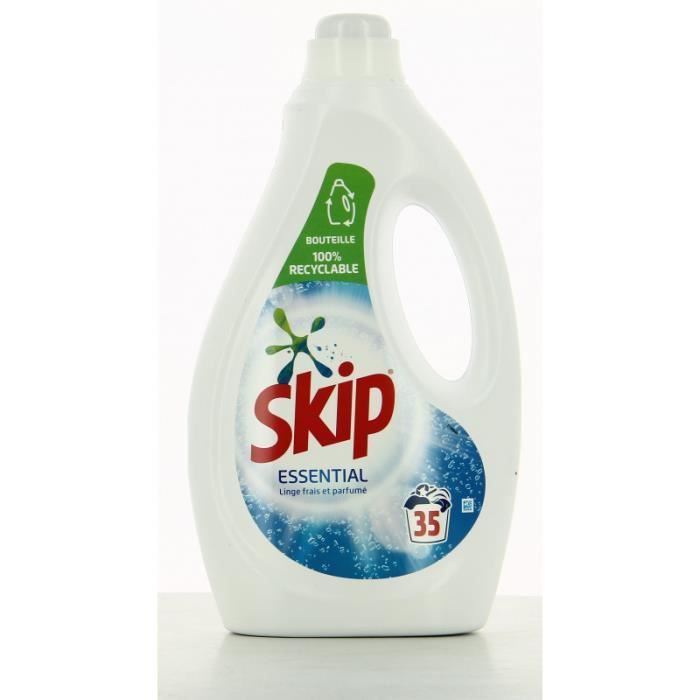 Pack de 3 - SKIP Lessive Liquide Essential Action 1,75 l 35 lavages ...