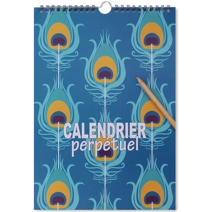 Calendrier turquoise des anniversaires, perpétuel, foramt A4 ...