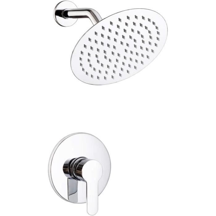 LIWI-Ensemble de robinet de douche en chrome poli avec mitigeur à effet ...