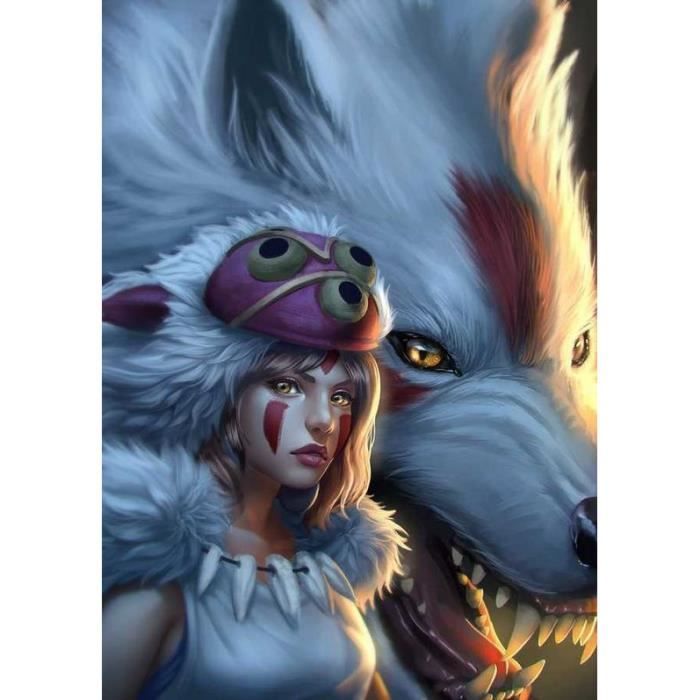 KQKQ-230 Princess Mononoke, Full Diamond Adult Diy Diamond Painting ...