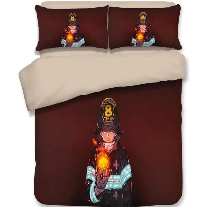 Anime Scorching Fire Brigade Fire Force Anti-Rides Housse de Couette ...