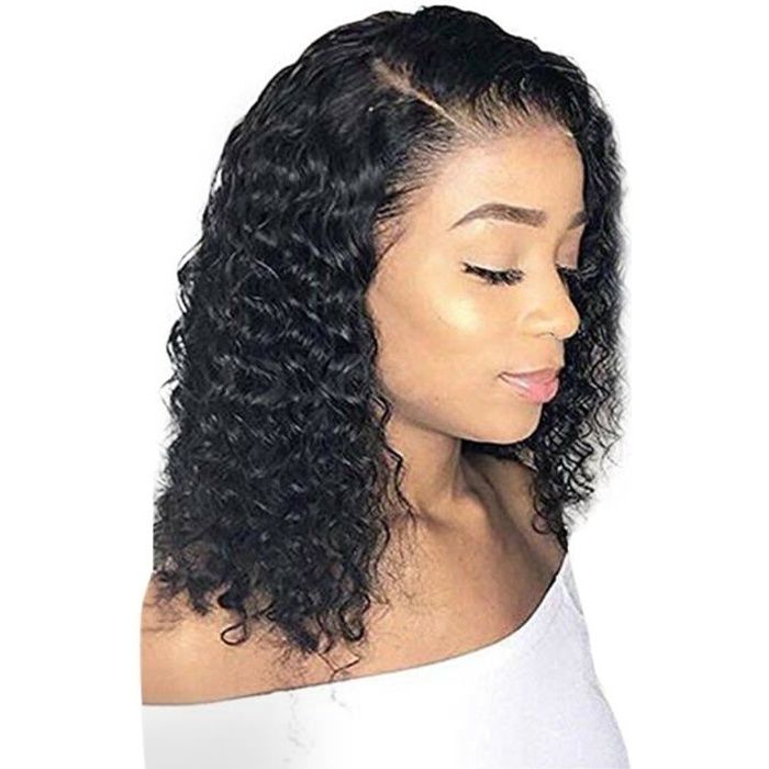 JchAouY Perruques de dentelle vague naturelle perruques cheveux humains brésiliens courts ...