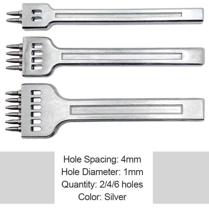 4mm Argent 1 Ensemble - Poinçon rond pour ceinture de portefeuille, Kit ...