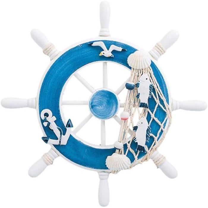 Gouvernail De Bateau Décorative,23Cm Volant De Bateau En Bois Roue De Bateau En Bois Volant Bois ...
