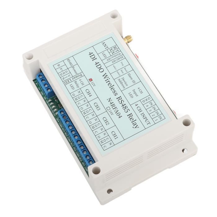 Cikonielf module relais RS485 sans fil Module de relais sans fil 4 canaux 4DI 4DO 433M relais ...