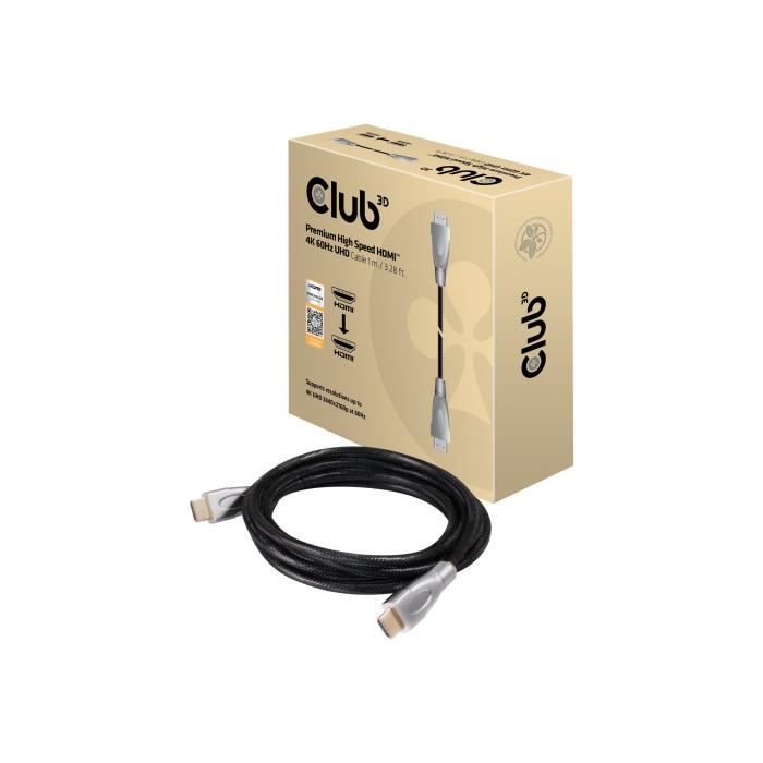 Câble HDMI - Club 3D - CAC-1311 - 1 m - Support 4K - HDMI (M) vers HDMI ...
