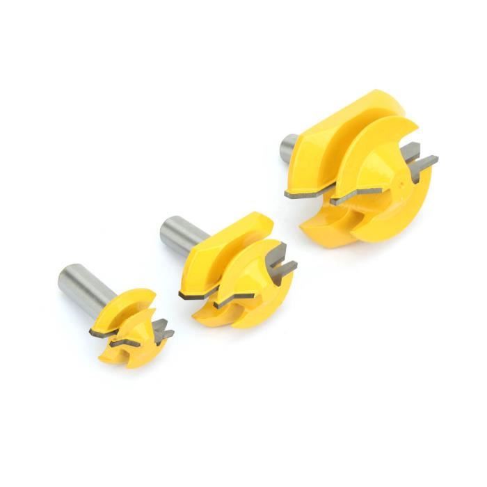 Duokon Lock Mitre Glue Joint Router Bit 3 pcs 45 degrés 1/2' Shank Lock ...