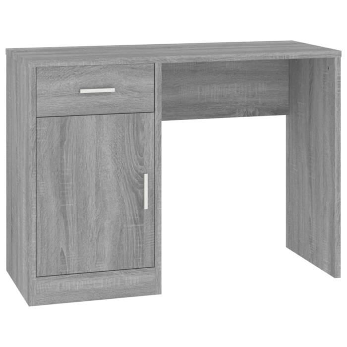MAD Bureau avec tiroir et armoire Sonoma gris 100x40x73 cm ...