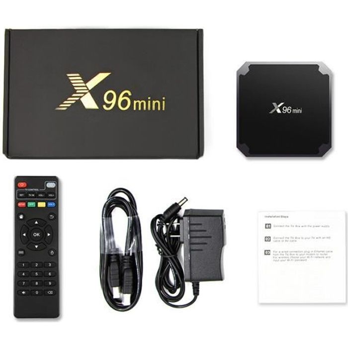 X96 Mini Android TV Box Android 9.0 TV Box Amlogic S905W Quad-Core 2 Go + 16 Go 4K HD WIFI Media ...
