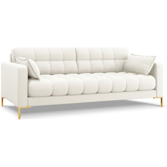 Micadoni Home - MAMAIA - Canapé 3 places en tissu structurel beige ...