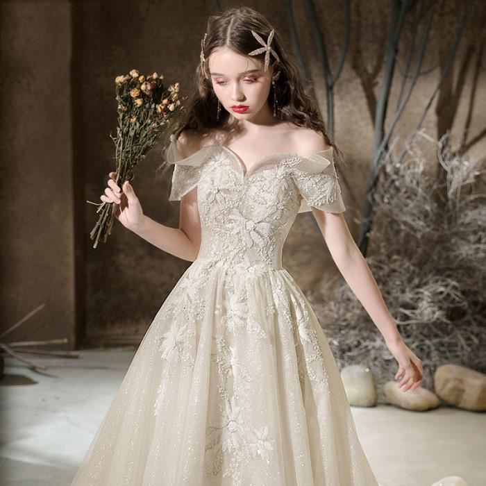 Master Wedding 2021 Robe de mariée simple Mori One Shoulder Star Long ...