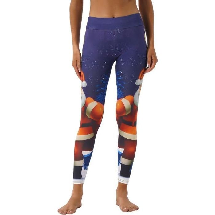 IEFIEL Femme Noël Leggings Slim Collants Déguisement Lutin Elf ...