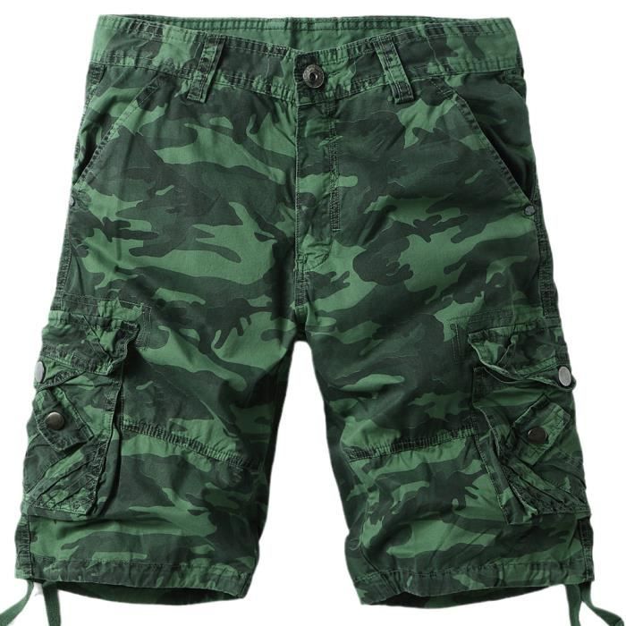 Bermuda de Marque Luxe plage lâche vert Homme cargo Grande VêTements ...
