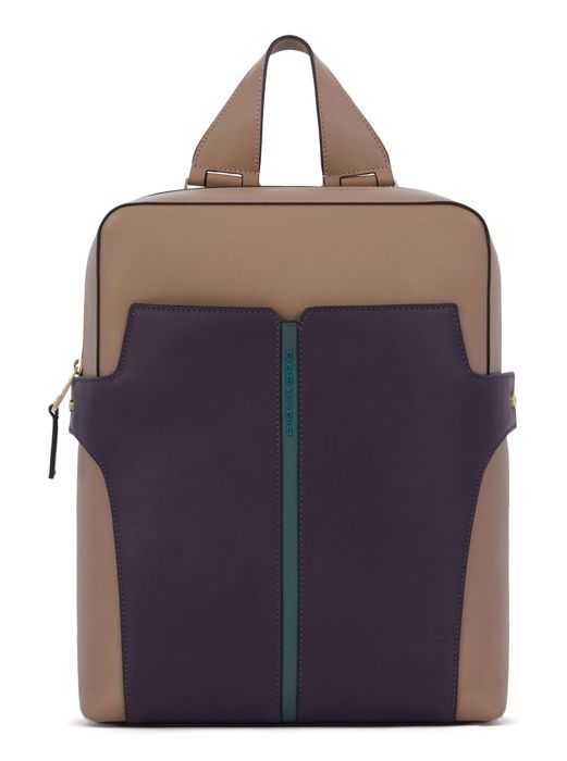 PIQUADRO Sac à dos beige violet en cuir pour femme - Ray Tablet ...