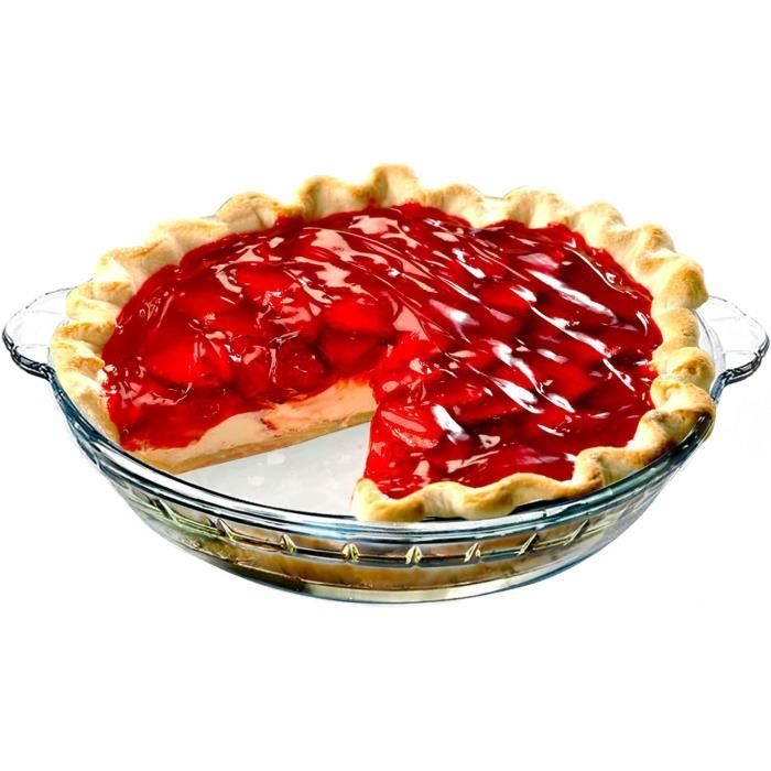 Plat À Tarte, Plat De Flan En Verre -22Cm 1.1L - Rond Plat À Four Pour ...