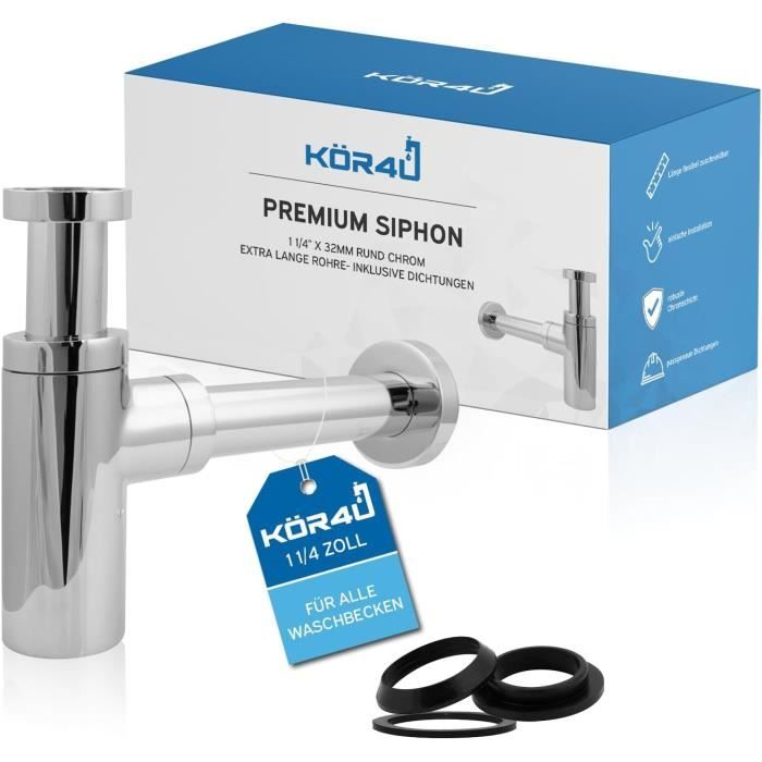 Kör4u K12518 Siphon Design Haut de Gamme, Chrom20 - Cdiscount Bricolage