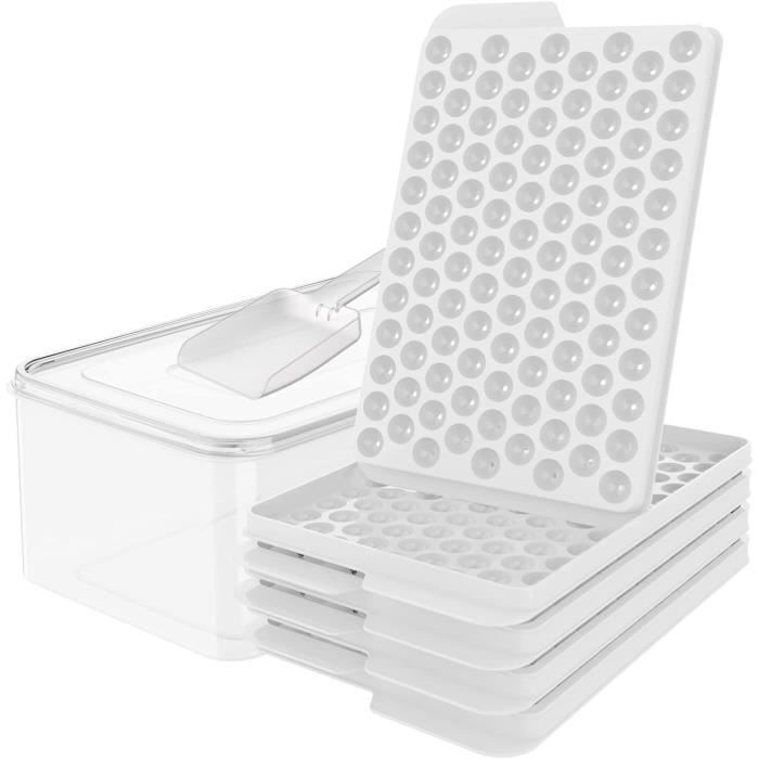 Lot de 4 mini bacs à glaçons améliorés - Démoulage facile - 104 x 4 ...