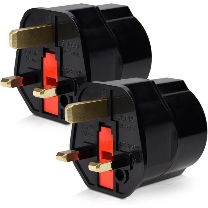 2X Adaptateur Prise Anglaise - Modèle Schuko Type G - Fiche France Vers ...