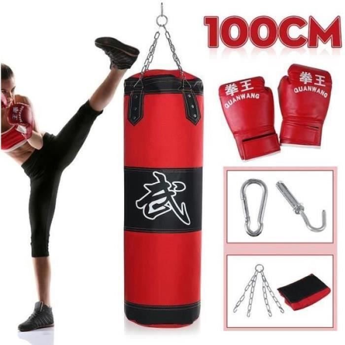 HG20324-100cm Sac de Boxe Sac de Frappe Vide + Gants + Chaîne ...
