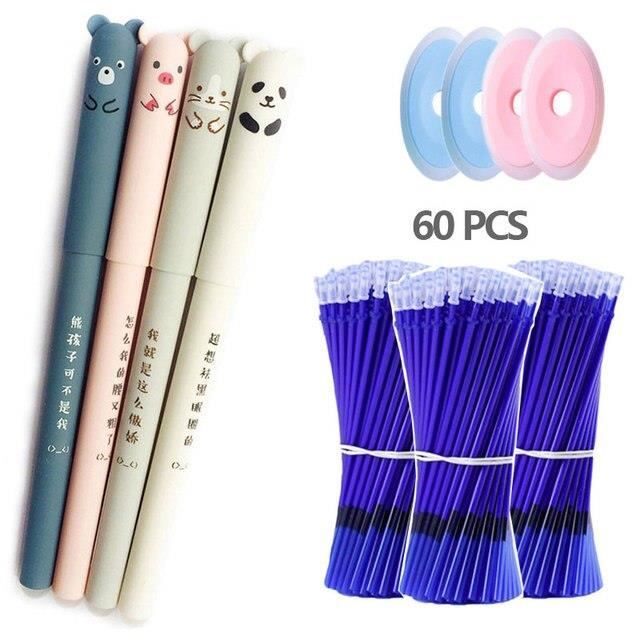 STYLO,Animal Blue 68 PCS--Ensemble de 68 stylos à bille effaçables en ...
