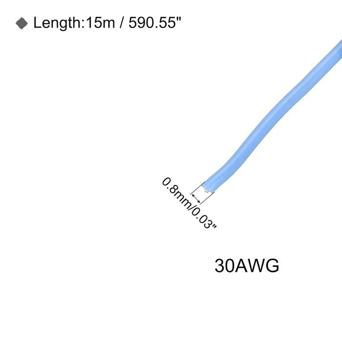 Fil électrique de calibre 30 en silicone 30 AWG, fil de raccordement haute température, 15 m ...