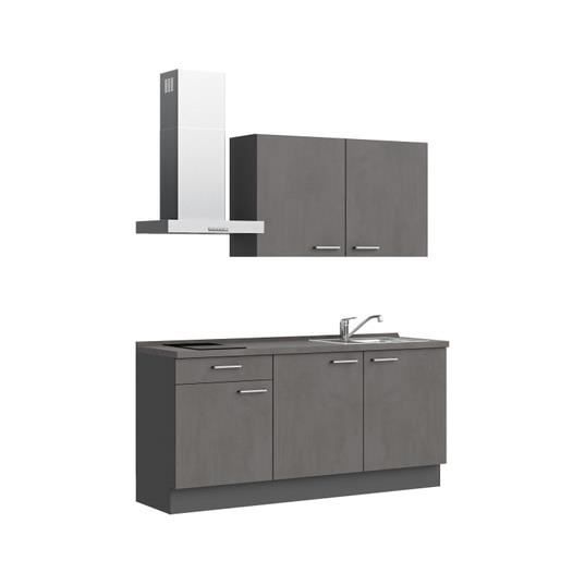 UB DESIGN Pack Cuisine ASTUCIO BETON GRIS GAUCHE - 180CM - Cdiscount Maison