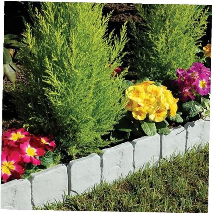 Jardin Bordure Gris Pierre Effet Plastique Pelouse Bordures Clôture ...