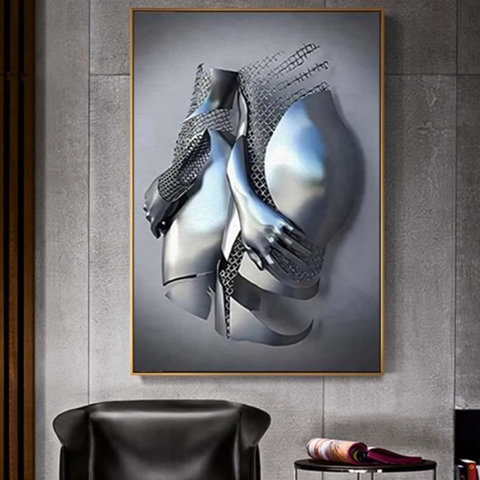 Figurines 3D En Métal Statue Art Amour Baisers Câlin Couple Image ...