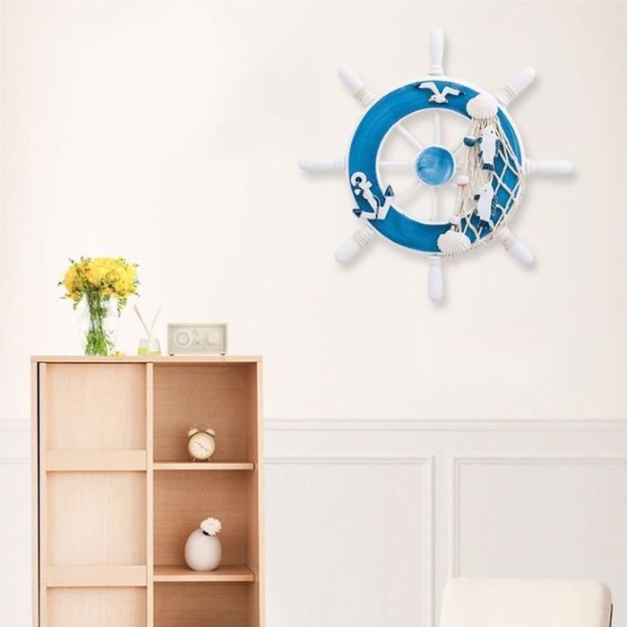 Gouvernail De Bateau Décorative,23Cm Volant De Bateau En Bois Roue De Bateau En Bois Volant Bois ...