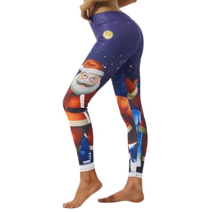 IEFIEL Femme Noël Leggings Slim Collants Déguisement Lutin Elf ...