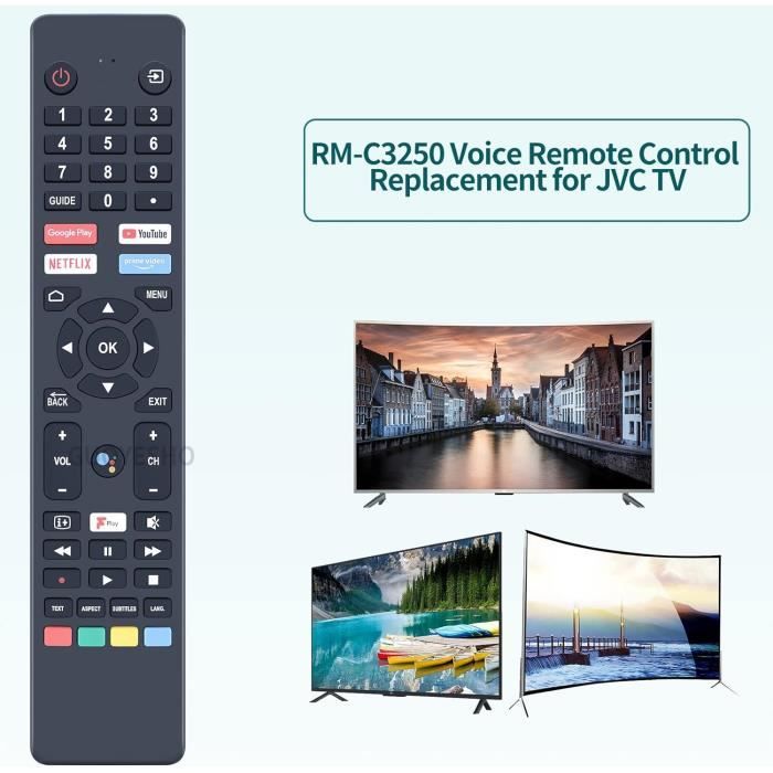 Rm-C3250 Télécommande Vocale De Rechange Pour Tv Jvc Smart Hd 4K ...