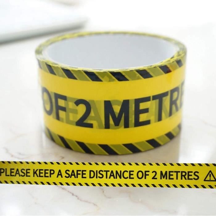 Ruban de Signalisation,Ruban Adhésif de Sécurité Jaune 4.5cm x 25m Noir ...