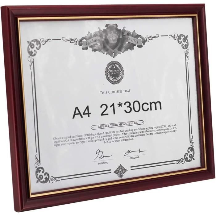 Cadre Diplome A4 Mural Bois Photo Format Certificat Documents Sous ...