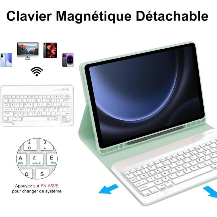Clavier Samsung Tab S9 Fe+ 12.4" - Coque Clavier Galaxy Tab Fe+ 12.4 ...
