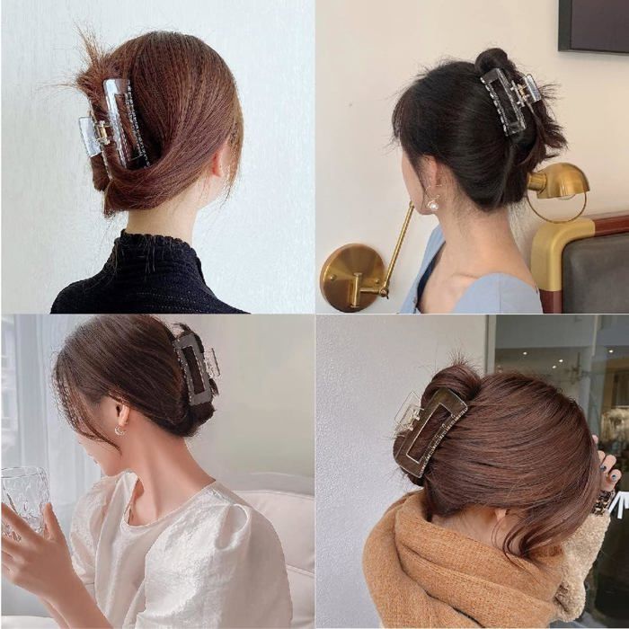 Mini Pince Cheveux, 8 Pcs Pinces a Cheveux Carrées en Plastique ...