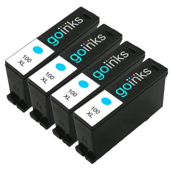 4 Compatible Lexmark 100XL Cyan (100C) Cartouche d'encre for Lexmark ...