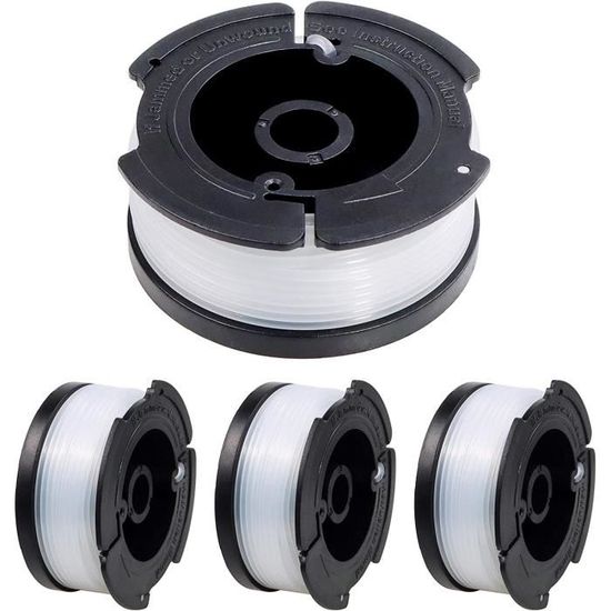 Fixitok Lot de 4 bobines de fil en nylon pour tondeuse Black Decker - Longueur : 9,1 m ...