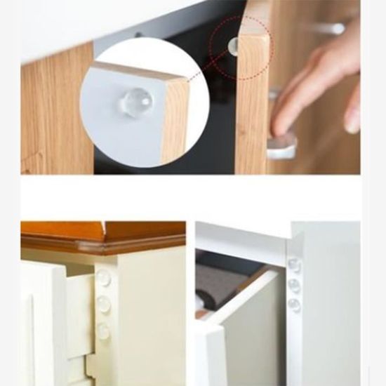 24 pièces butoir de porte armoire en silicone auto-adhésif tampon ...