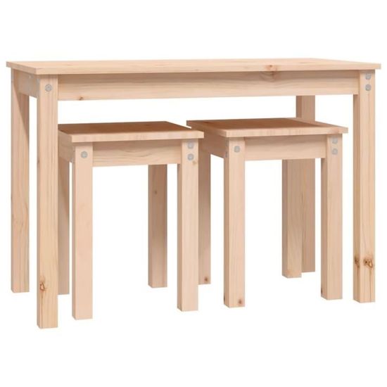 FAR - Tables gigognes 3 pcs Bois de pin massif - DX1277 - Cdiscount Maison