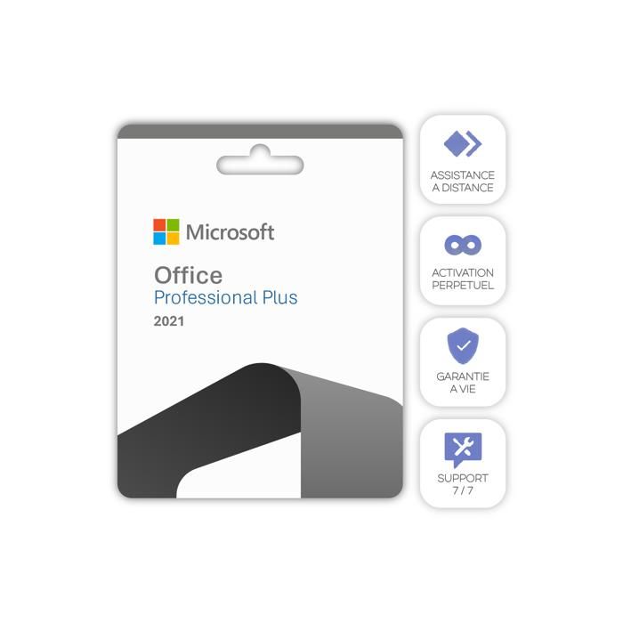 Microsoft Office 2021 Pro Plus (PC) - Service d'installation - Licence Perpetuel - Transferable ...