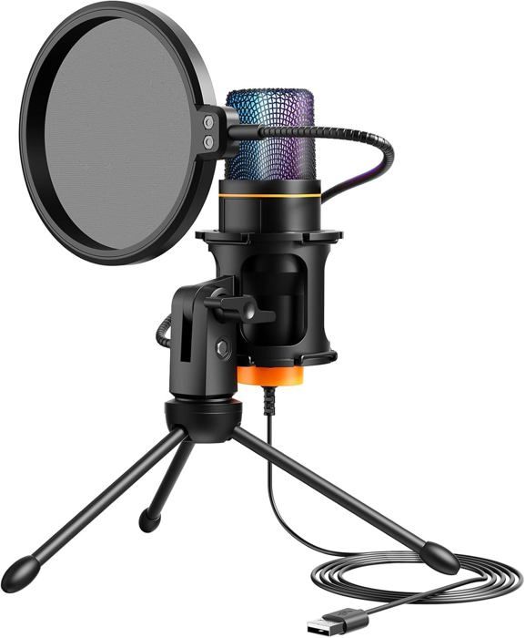 USB Microphone, Micro PC Micro Gaming avec Trépied et Filtre Anti-Pop ...